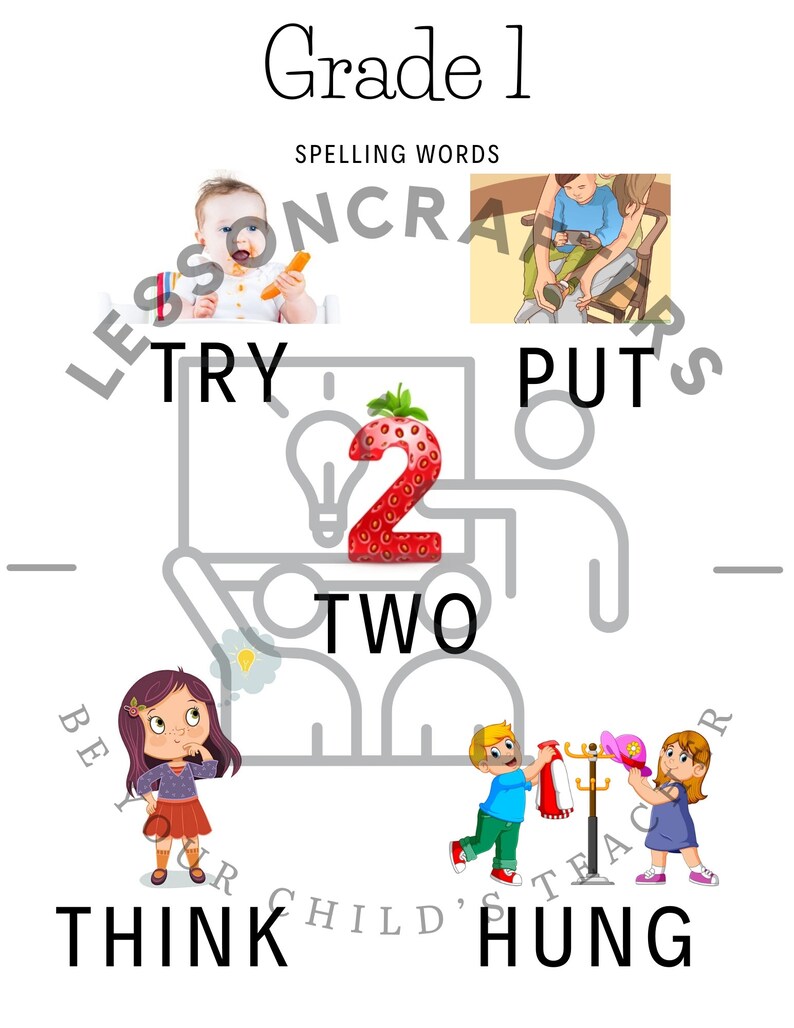 Grade 1 Spelling Words - Etsy