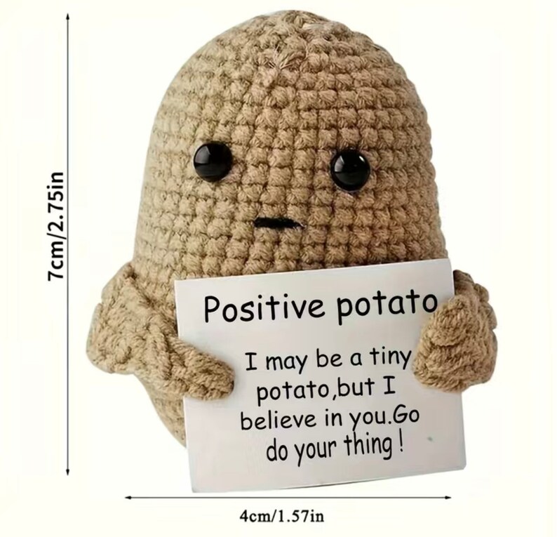 Positive Wool Potato Motivational Quote Handmade Woven Valentines Day ...