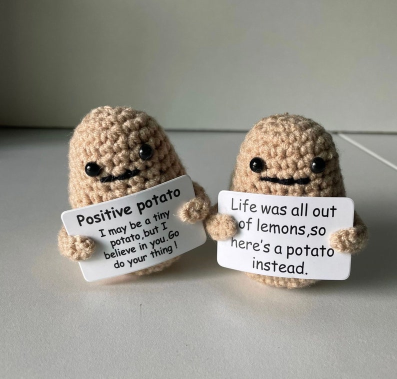 Positive Wool Potato Motivational Quote Handmade Woven Valentines Day ...