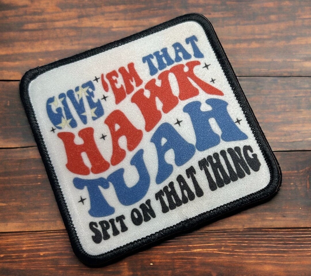 Hawk Tuah L Red, White, Blue L Iron on Patch - Etsy