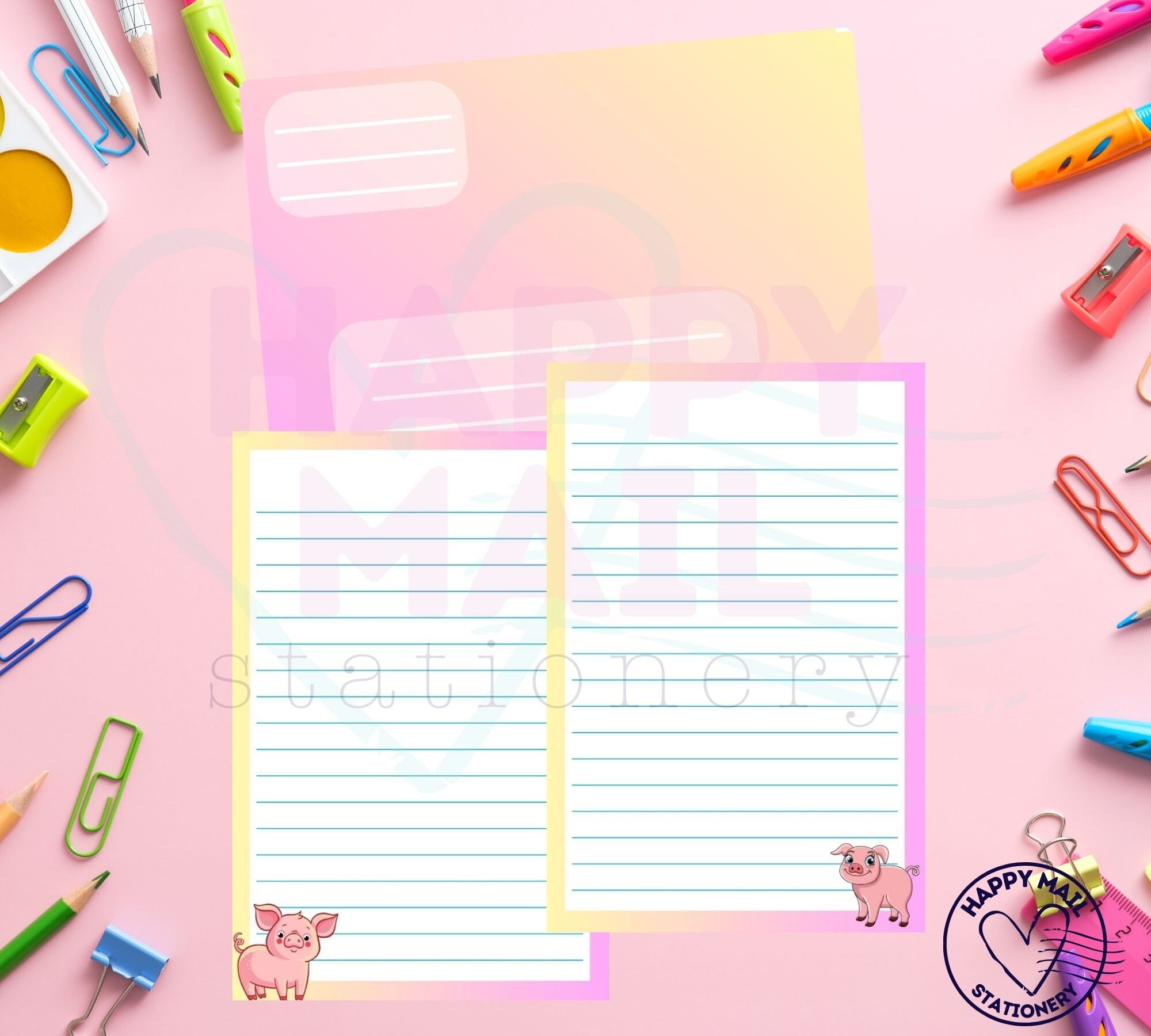 Baby Animal Friends Pen Pal Printable Pack | Cute Animal Digital ...