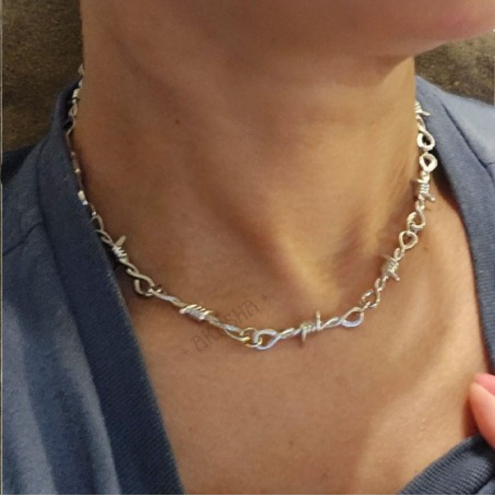 Gothic Barbed Wire Choker, Punk Barbed Wire Necklace, Barbed Wire ...