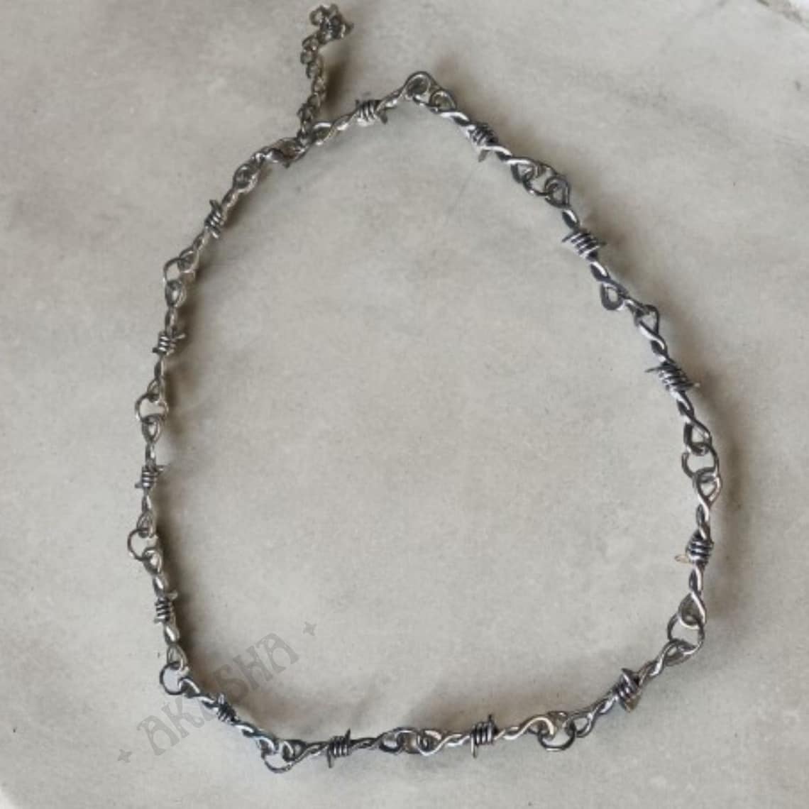 Gothic Barbed Wire Choker, Punk Barbed Wire Necklace, Barbed Wire ...