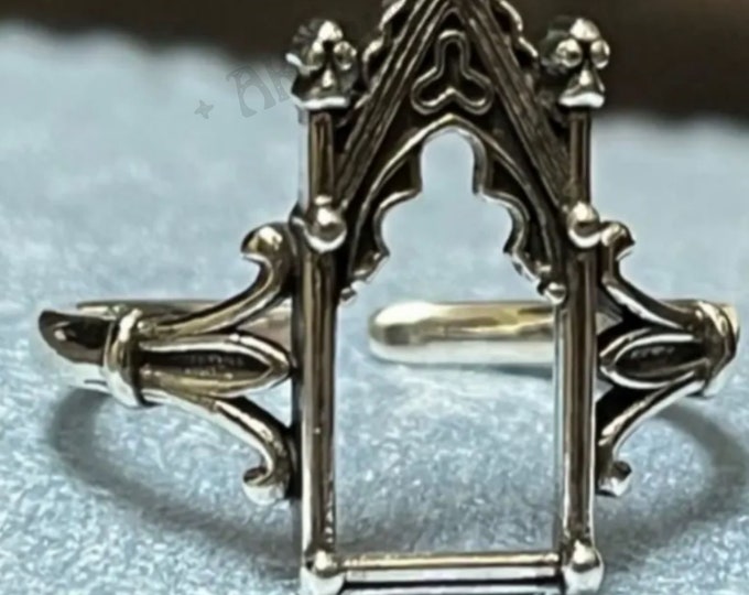 Silver Gothic Cathedral Ring - Etsy
