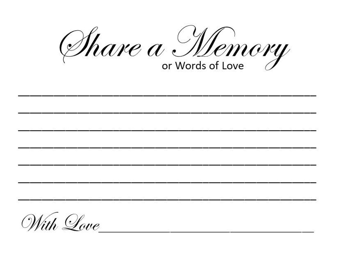 Share a Memory Note Cards (50) | Memorial | Funeral | Celebration of ...