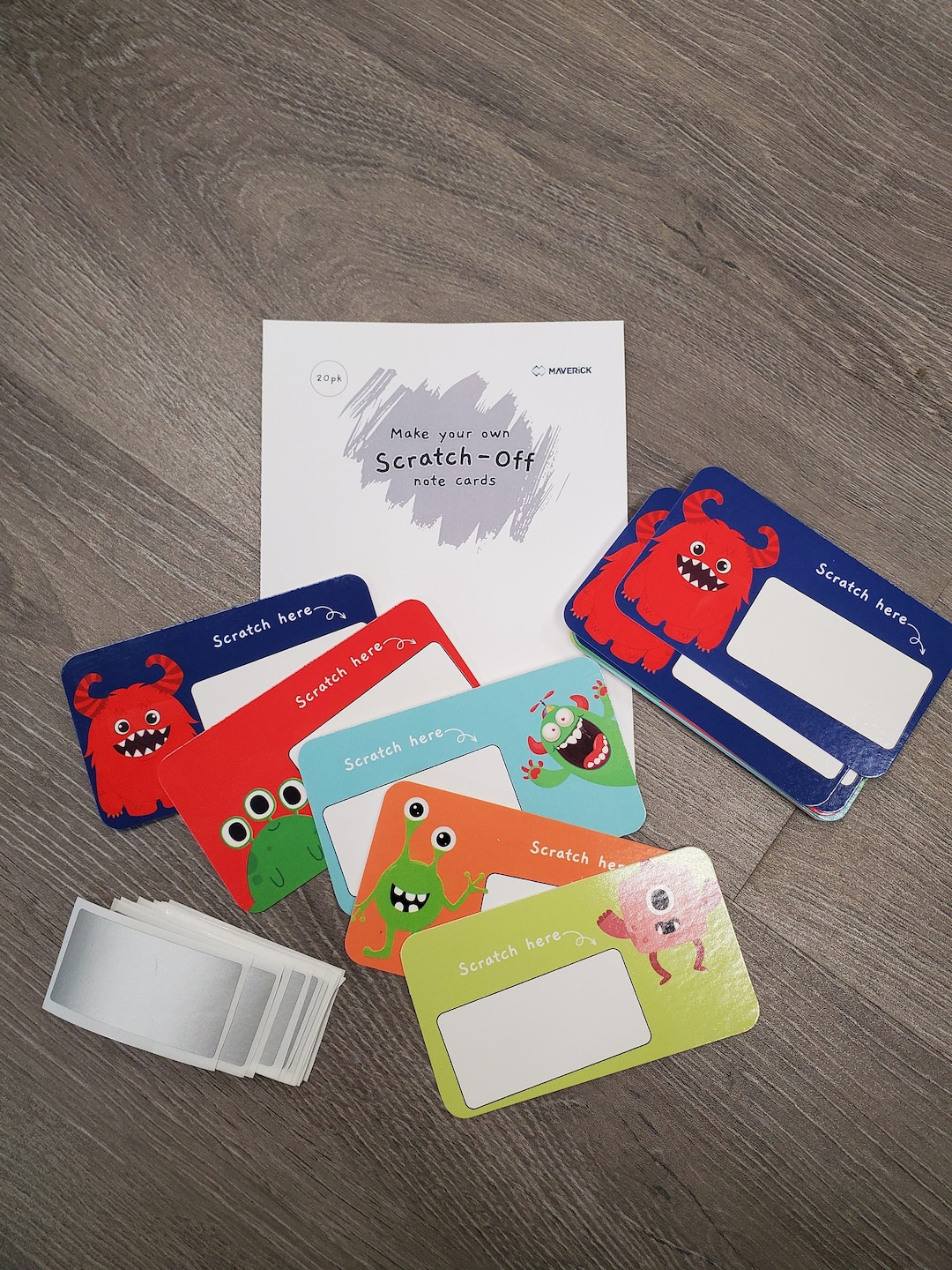 Scratch off Message Cards, CUTE MONSTER Theme. Fun and Unique Gift Tags ...