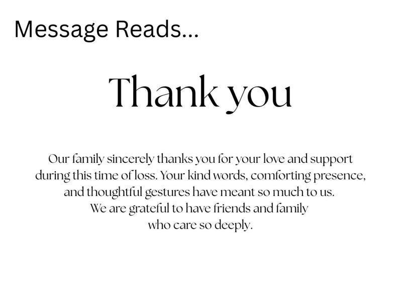 Personalized* Sympathy Thank You Cards, Funeral or Loss Acknowledgments ...