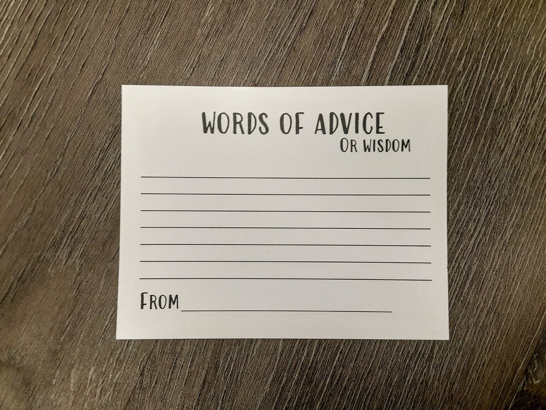 Generic Words of Advice/wisdom| Party Note Cards (50)|unique Guest Book ...