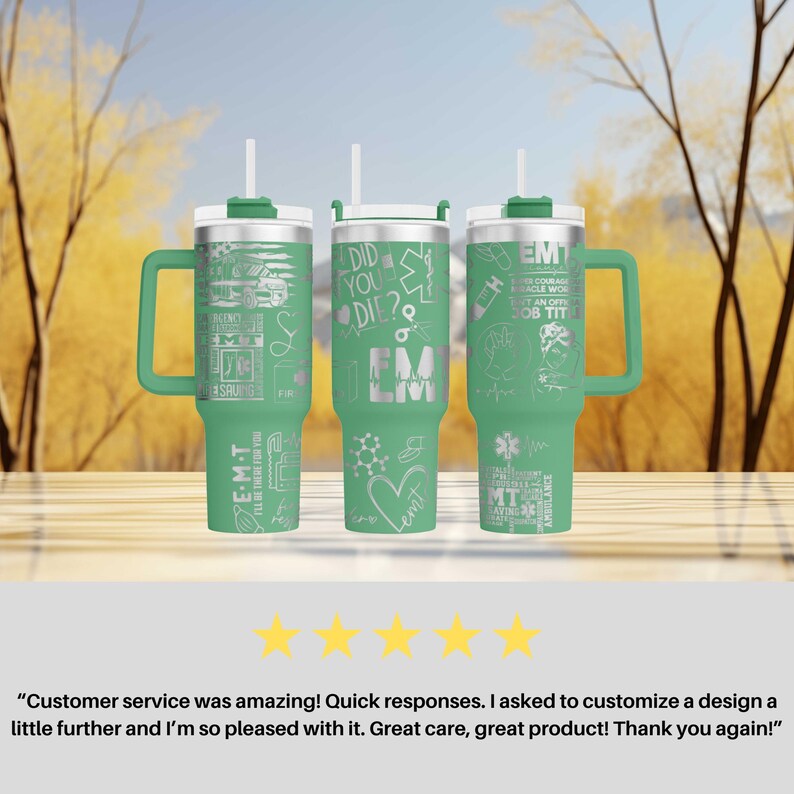 EMT Laser Engraved First Responder Tumbler, Insulated With Handle - Etsy