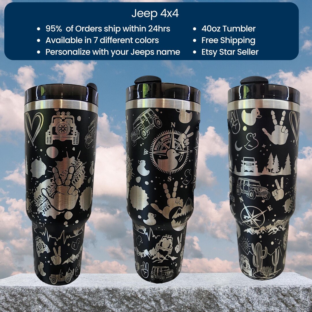 Jeep Laser Engraved 40oz Tumbler Adventure-ready Drinkware for Jeep ...