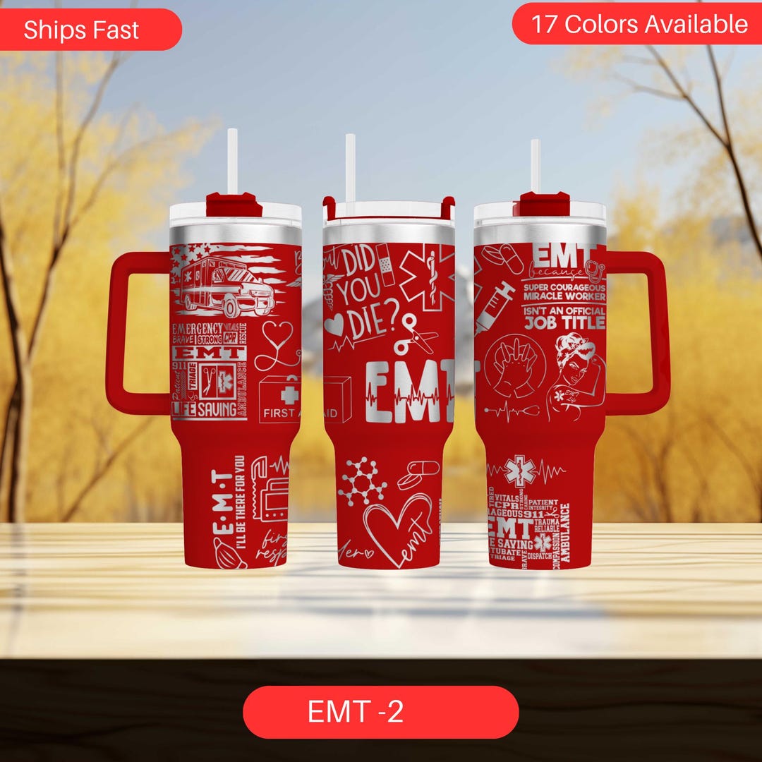 EMT Laser Engraved First Responder Tumbler, Insulated With Handle - Etsy