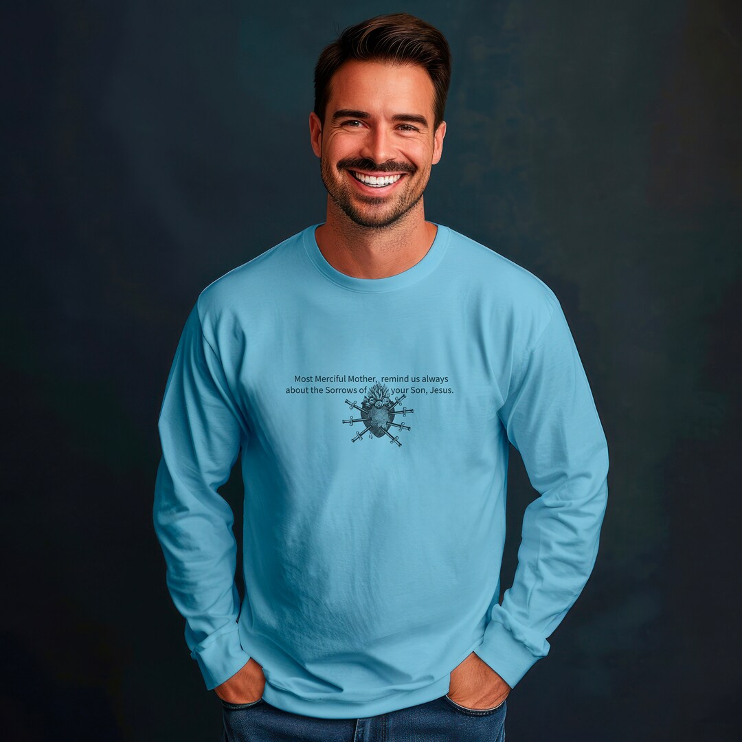 Sorrowful Heart of Mary Long Sleeve T-shirt, Unisex Ultra Cotton Tee - Etsy
