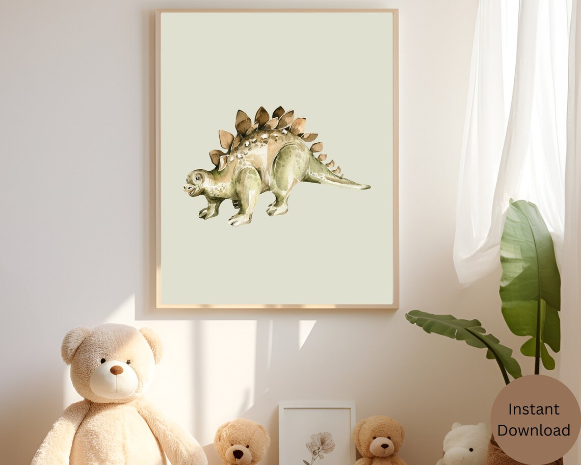 Kids Dinosaur Printable Bundle, Dinosaur Wall Art, Numbers Poster ...