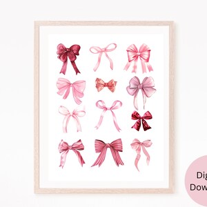 Pink Bow Print,preppy Wall Art,teen Room Decor,preppy Poster,college ...
