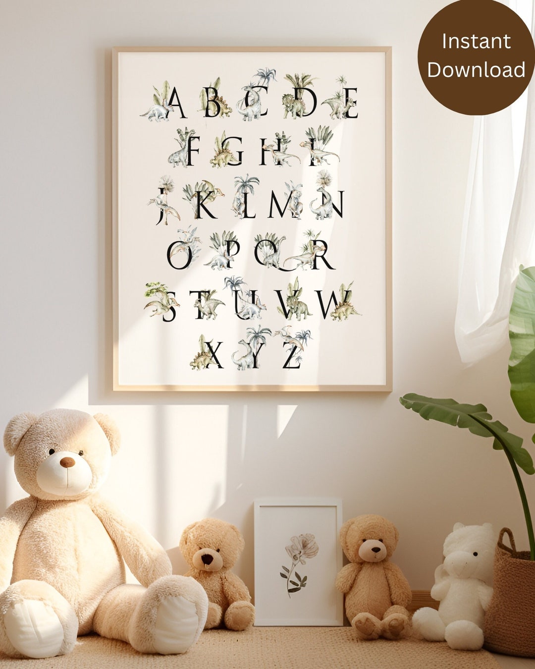 Kids Dinosaur Printable, Dinosaur Wall Art, Alphabet Poster ...