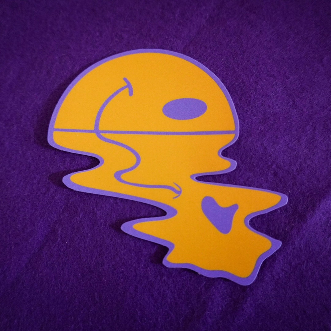 Moody Drip Half-smiling Face High Quality Vinyl Sticker - Etsy