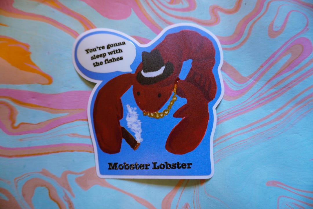 Funny Mobster Lobster Waterproof High Quality Vinyl Sticker With ...