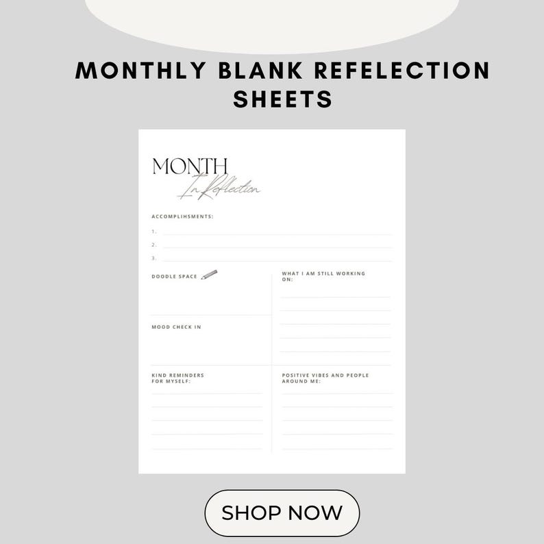 Yearly Reflection Journal - Instant Download - Etsy