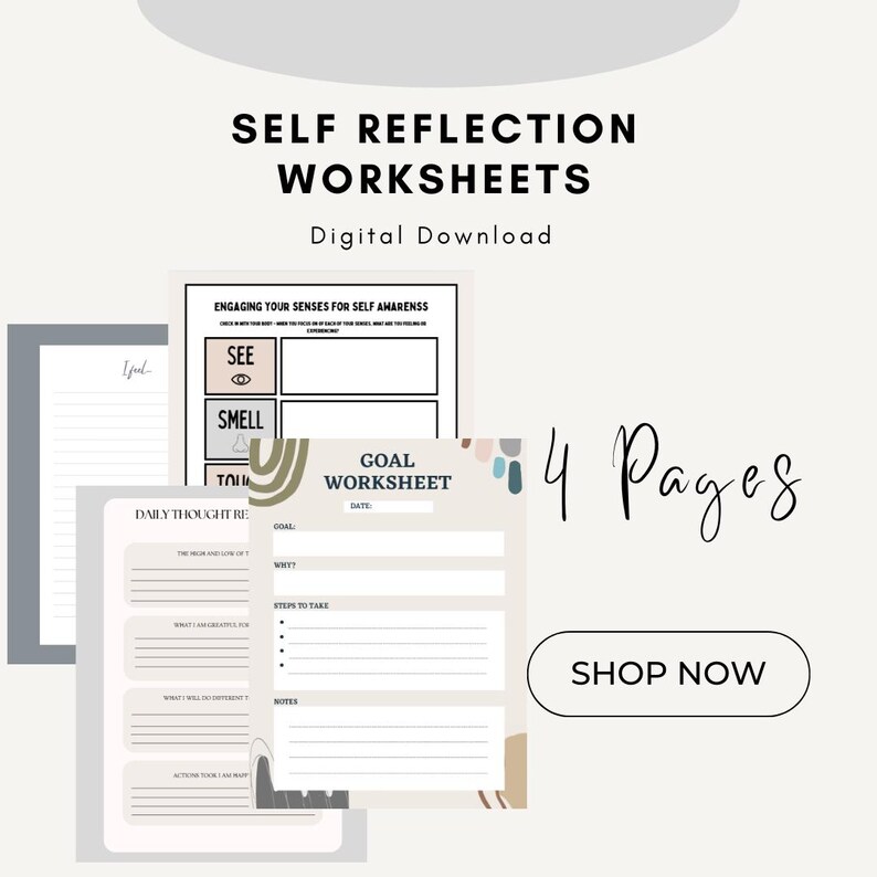 Self Reflection Worksheets - Etsy