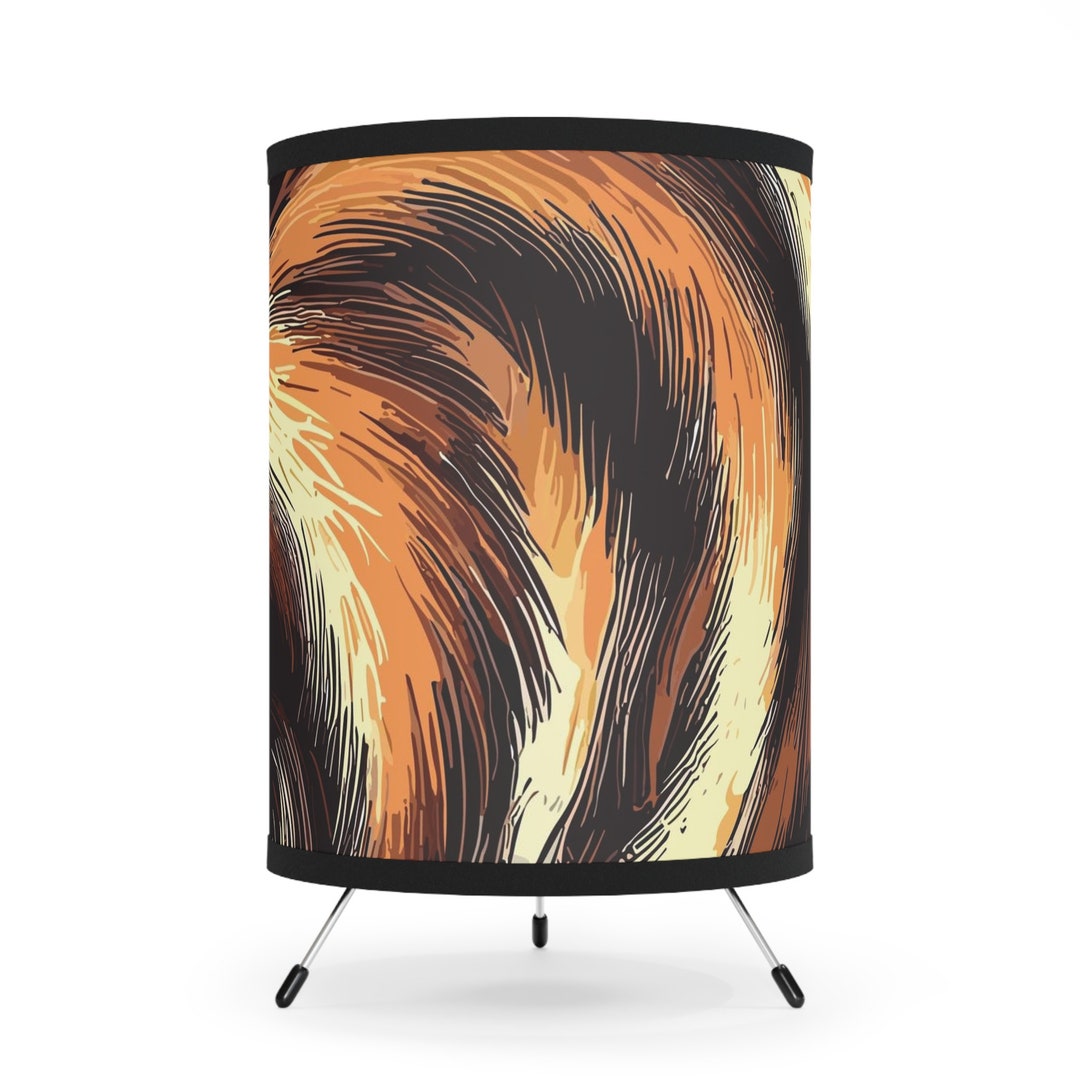 Minx Pattern Tripod Lamp With High-res Printed Shade, USCA Plug - Etsy