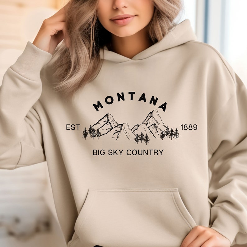 Montana Big Sky Country Sweatshirt, Montana Hoodie, Mountain and Nature Lover Shirt, MT State ...