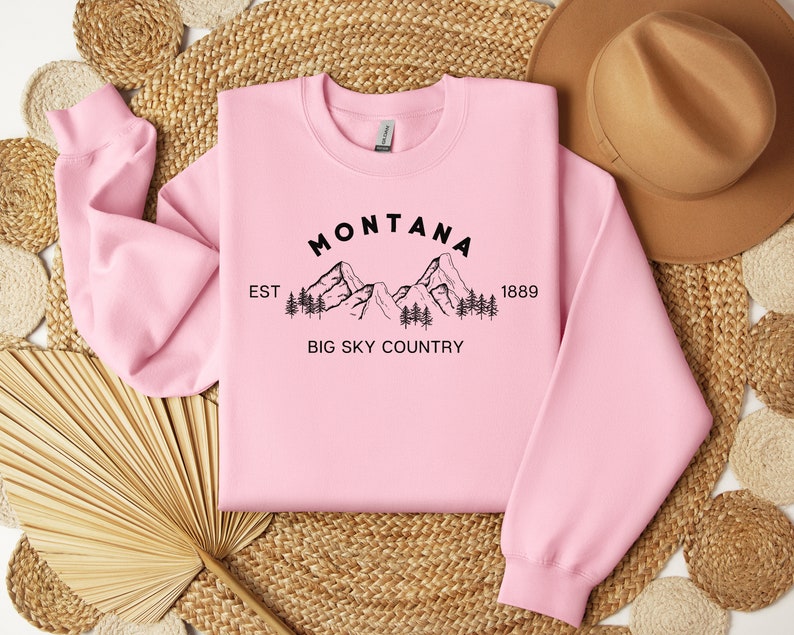 Montana Big Sky Country Sweatshirt, Montana Hoodie, Mountain and Nature Lover Shirt, MT State ...
