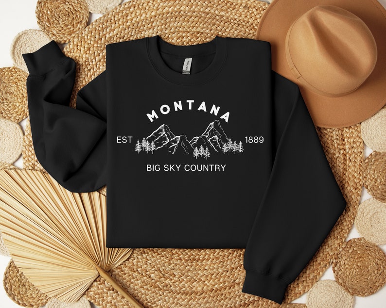 Montana Big Sky Country Sweatshirt, Montana Hoodie, Mountain and Nature Lover Shirt, MT State ...