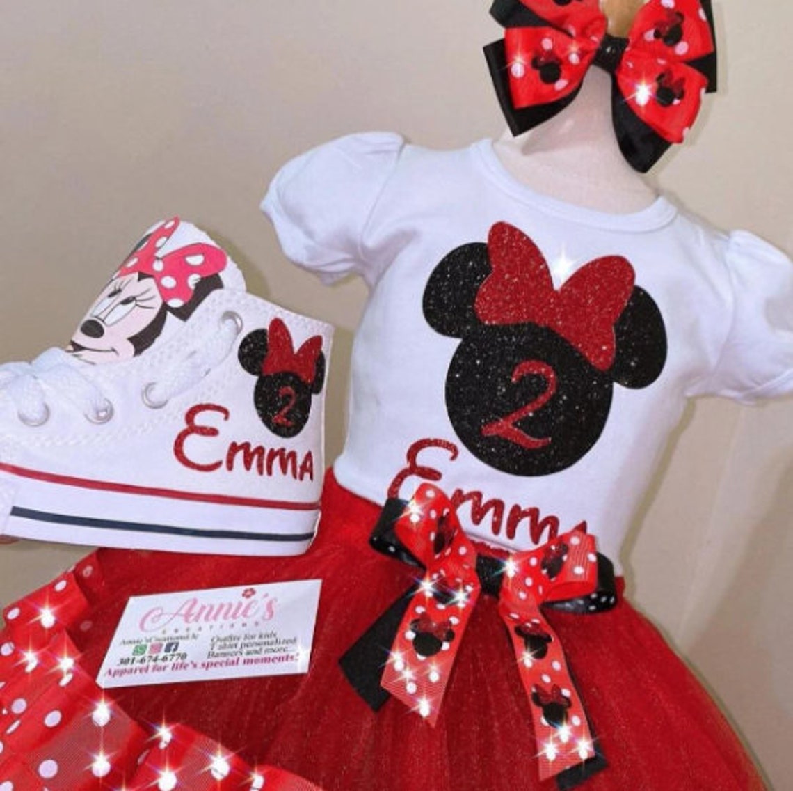 Minnie White Shirt and Red Tutu Set, Personalized Minnie Birthday Shirt ...
