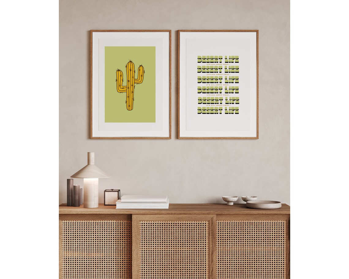 Desert Life, Cactus Wall Art , Desert Decor, Desert Wall Art, Modern ...