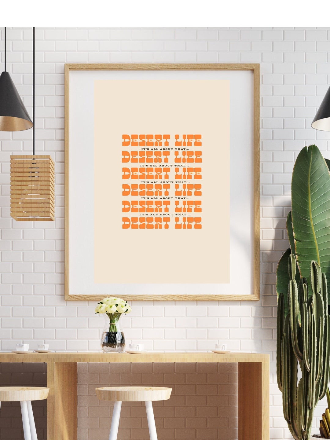 Desert Life, Typography Art , Desert Decor, Desert Wall Art, Modern ...