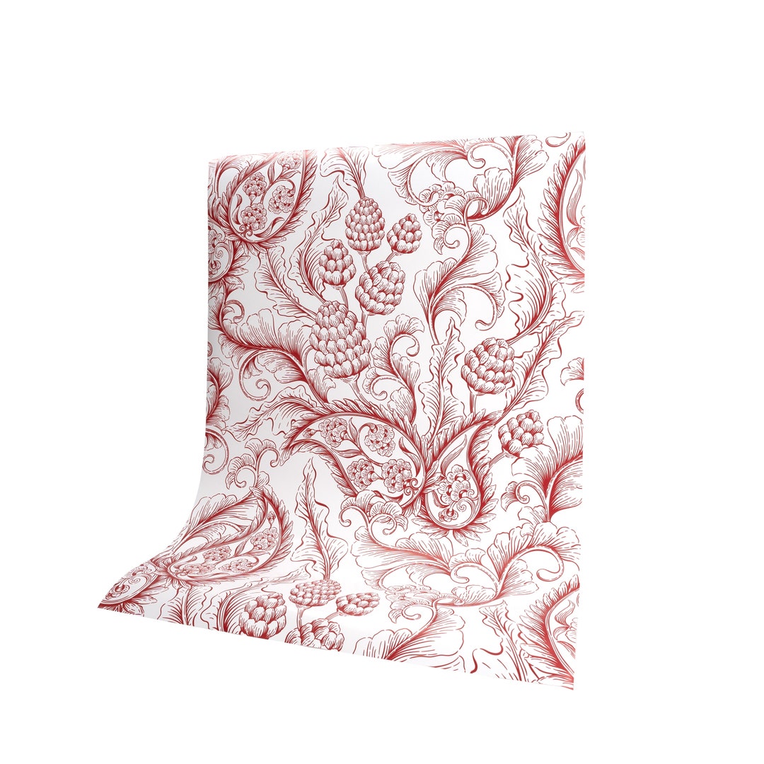Red Paisley Paper Table Runner | 10ft Long - Etsy