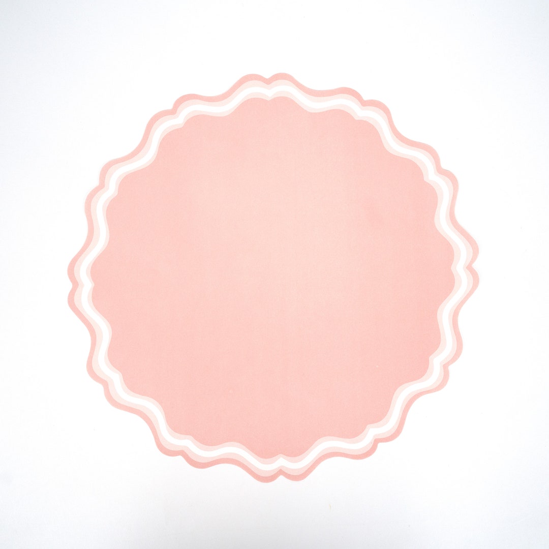 Pink Fancy Scallop Paper Placemats | 12pk - Etsy
