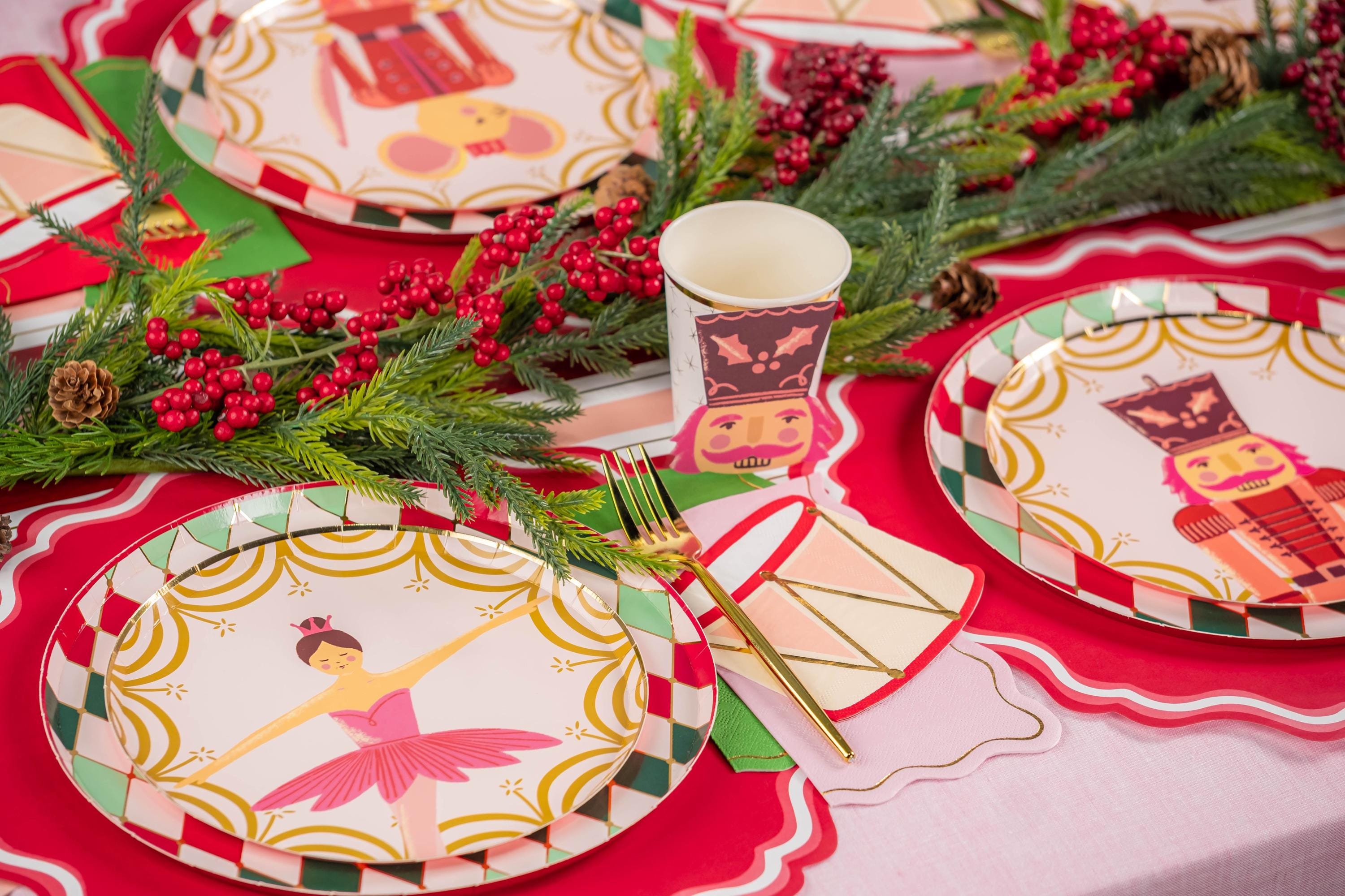 Nutcracker Dessert Plates- 8pk | Pink Christmas Party | Nutcracker ...