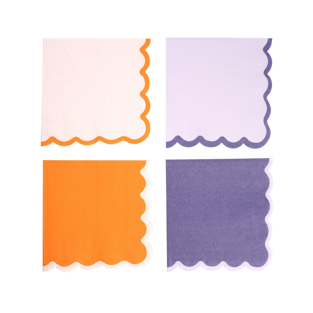 Spooky Scallop Cocktail Napkin- 16pk | Pink Halloween Party | Halloween ...