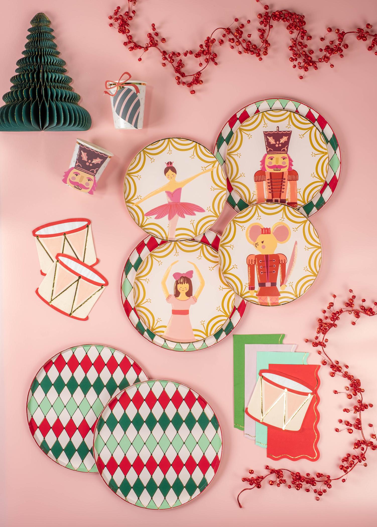 Nutcracker Dessert Plates- 8pk | Pink Christmas Party | Nutcracker ...