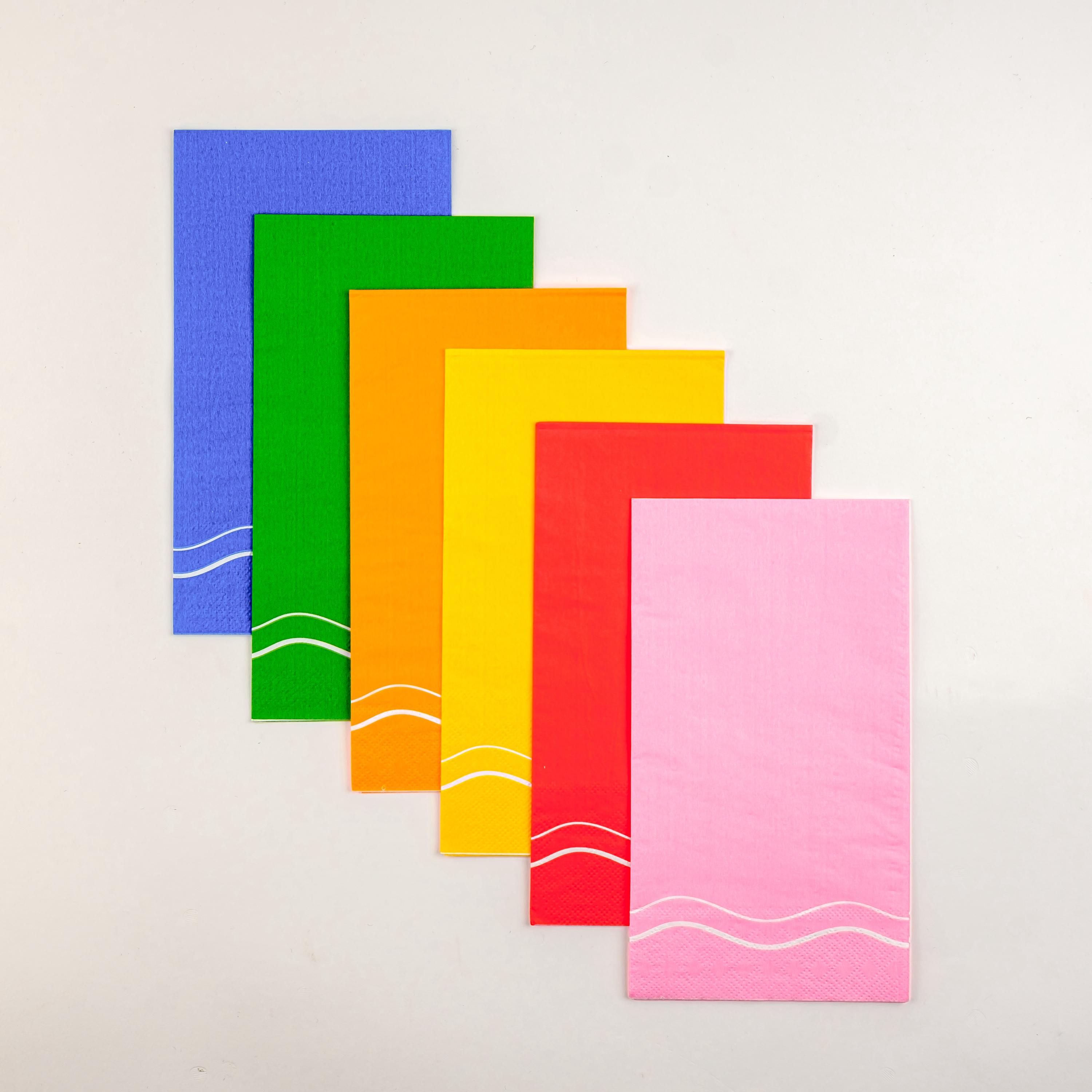 Yellow Color Block Paper Guest Towel-16pk - Etsy