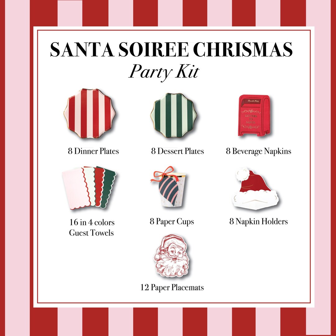 Santa Soiree Christmas Party Kit | Santa Kids Christmas Party | Secret ...