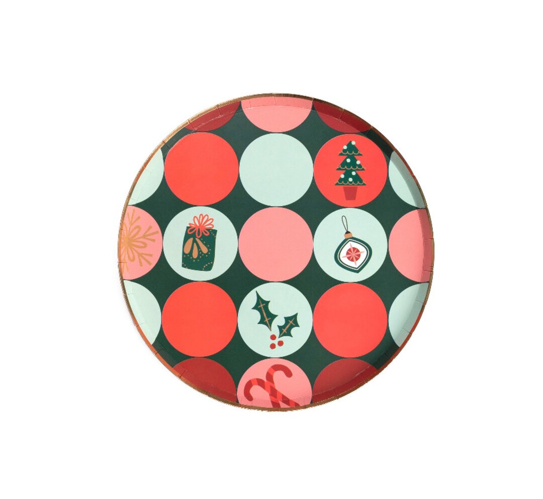 Christmas Party Dessert Paper Plates | Merry and Bright Christmas Party ...
