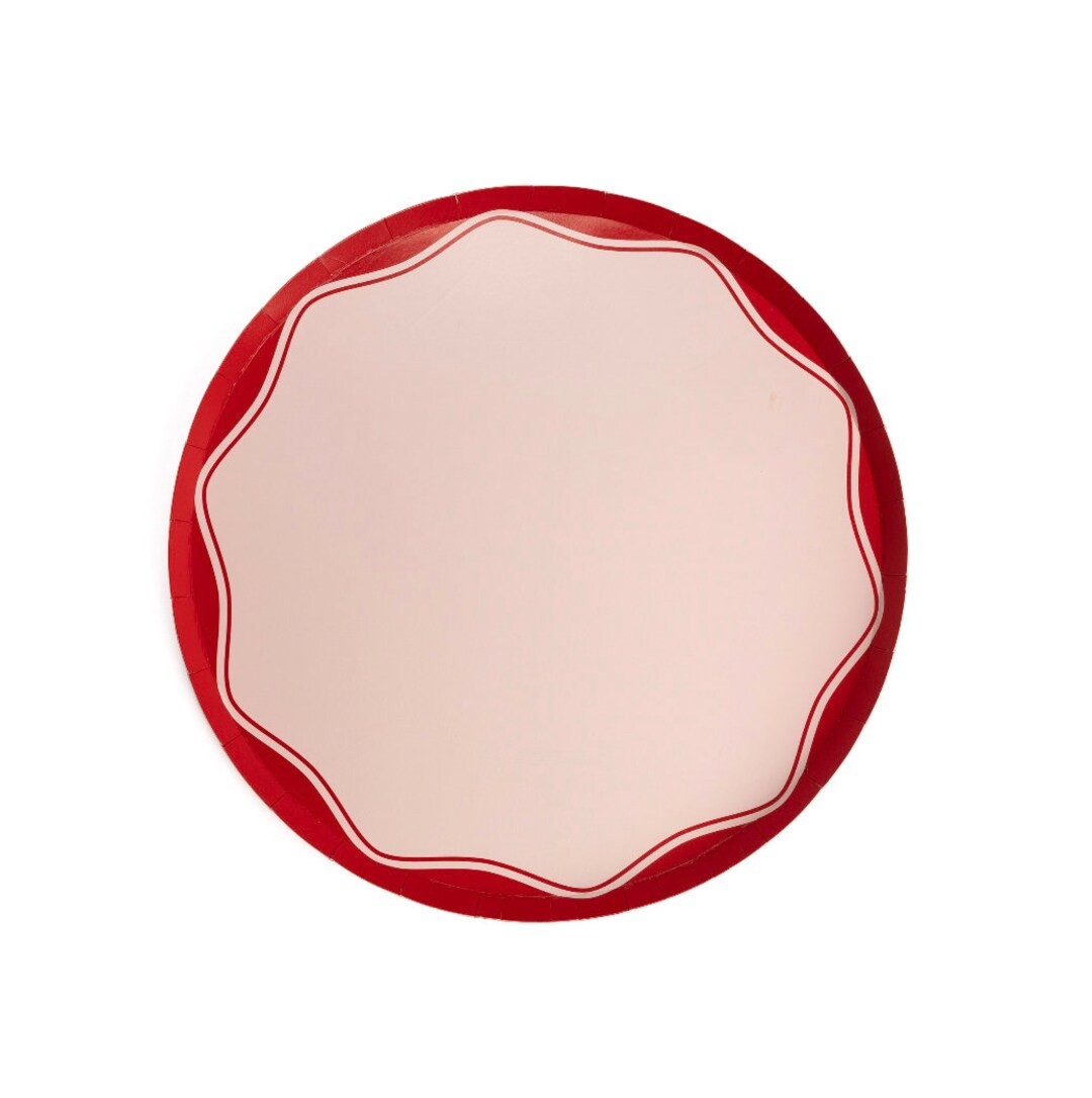 Red Color Block Dinner Paper Plates- 8pk - Etsy