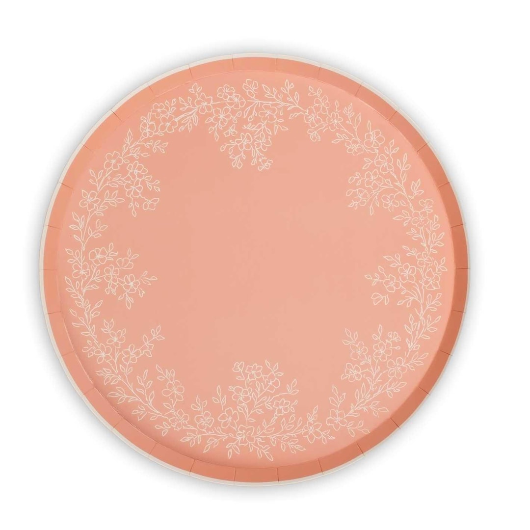 Floral Elegance Pink Dinner Plates - Etsy