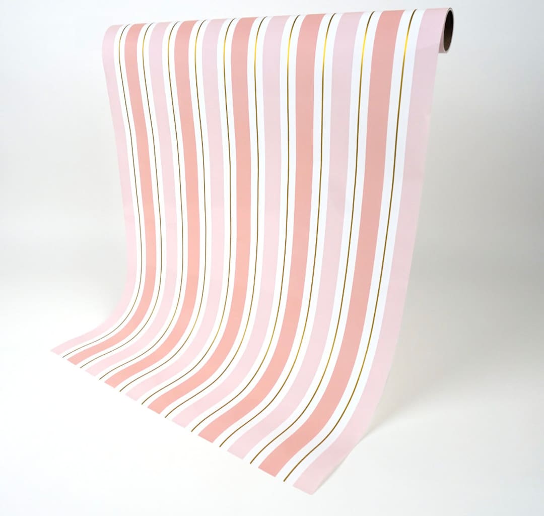 Pink Striped Paper Table Runner | 10ft Long - Etsy