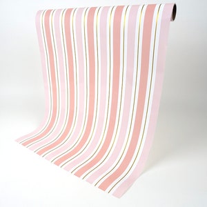 Pink Striped Paper Table Runner | 10ft Long - Etsy