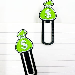 4 Money Bag Bookmarks Page Clips - Money Holders - Cash Clips - Green ...