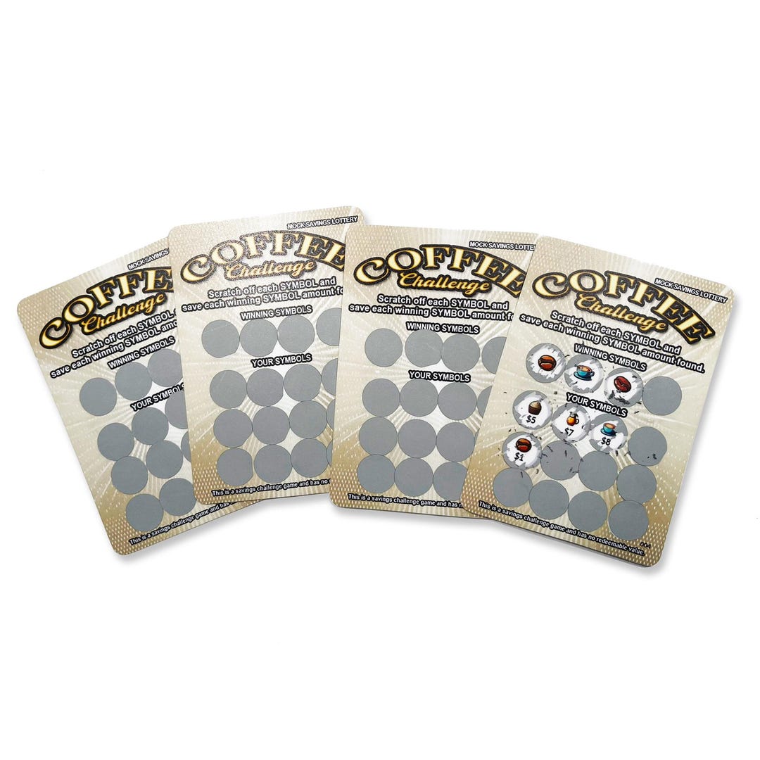4 - Scratch-off Savings Challenge Cards | Coffee Savings Challenge | 2. ...