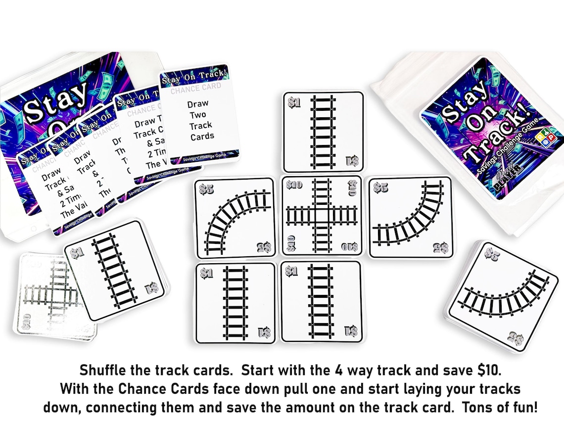 Stay on Track Savings Challenge Game - 9 Chance, 3 4-way, 17 Curve and ...