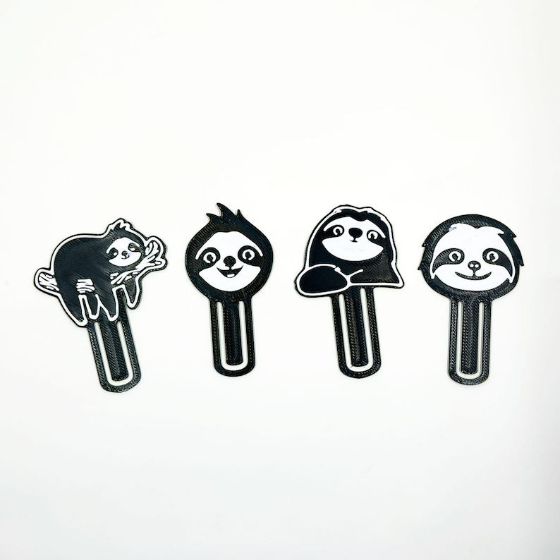 4 Sloth Bookmarks Page Clips - Money Holders - Cash Clips - Etsy
