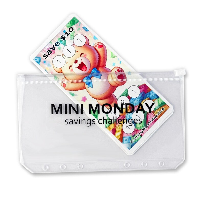 Mini Monday A6 Sized Zipped Pouches - 6 Savings Challenge Pouches - Etsy