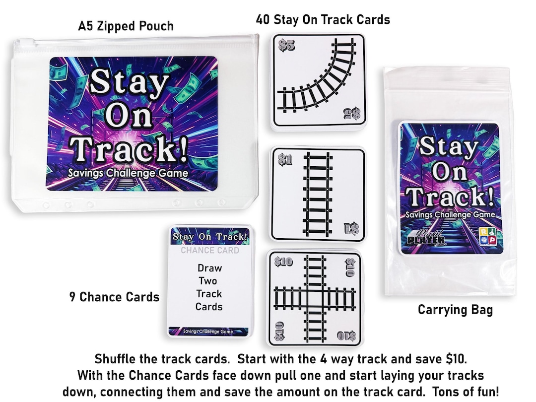 Stay on Track Savings Challenge Game - 9 Chance, 3 4-way, 17 Curve and ...