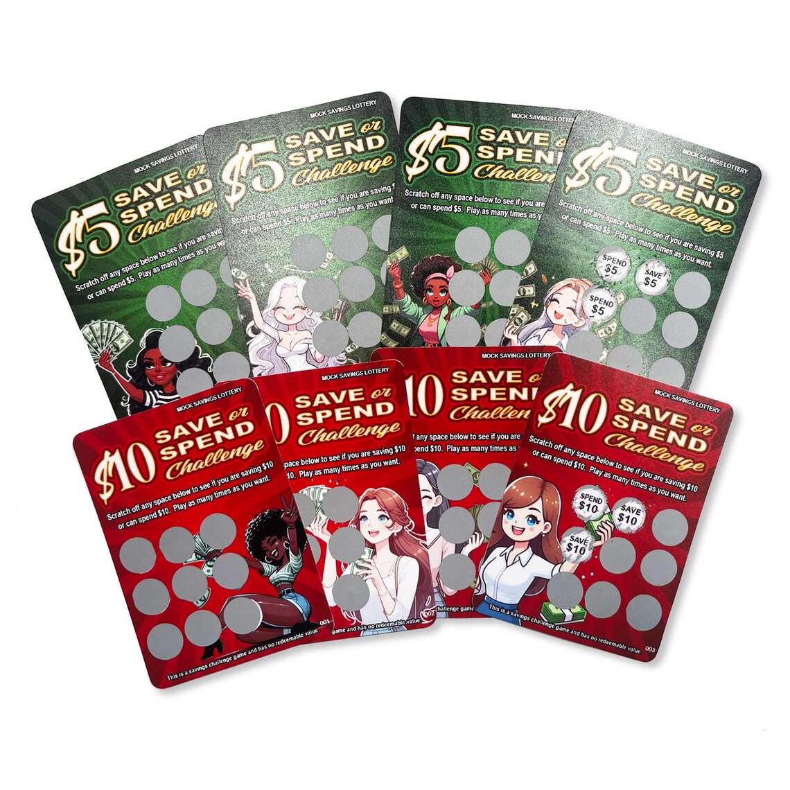 32 - Scratch-off Savings Challenge Cards SET 01 | 2.5 X 3.5 Inch ...