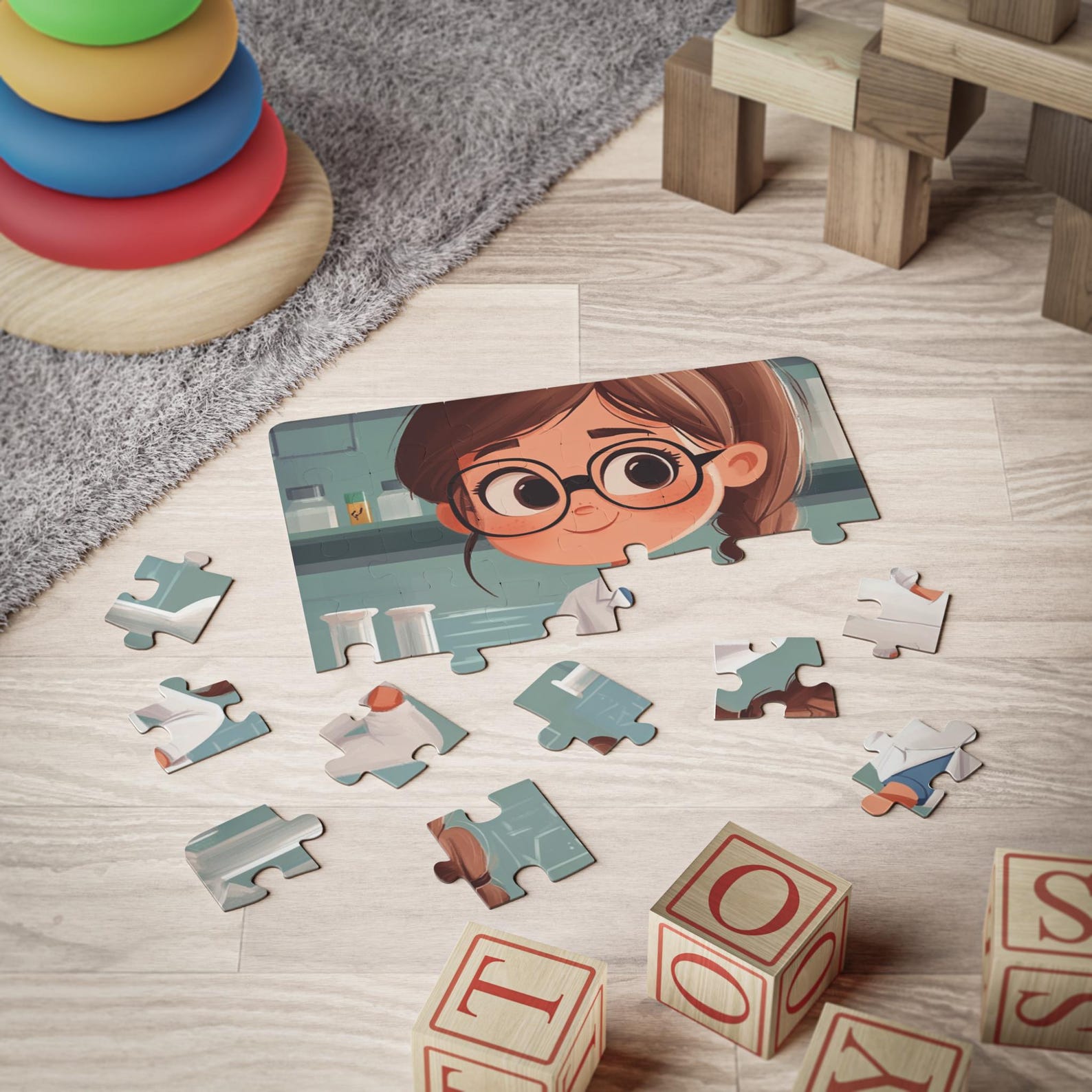 Kids' Puzzle, STEM 30-piece Jigsaw for Young Girls, Scientist Theme ...